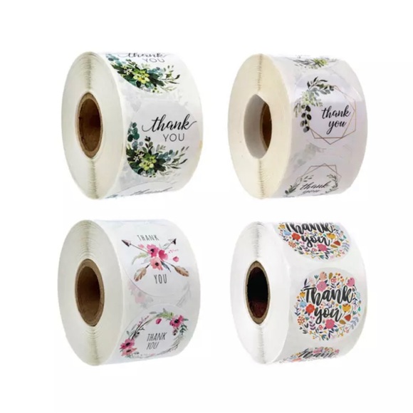 Office | 50pcsroll Bulk Thank You Stickers Circle Thank You Stickers ...